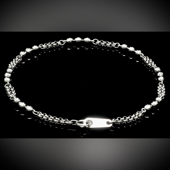 jewelove japan | Jewelry | New Solid Platinum Rolo Faceted Bead Chain ...
